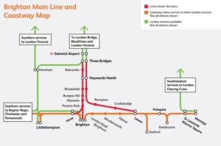 Brighton Main Line commuters facing nine days of disruption - BBC News