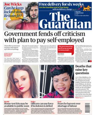 Newspaper headlines: NHS 'kindness army' and Charles test 'queue jump ...