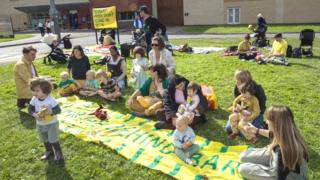 HMP Bronzefield Surrey protest calls for 'no more babies in prison ...