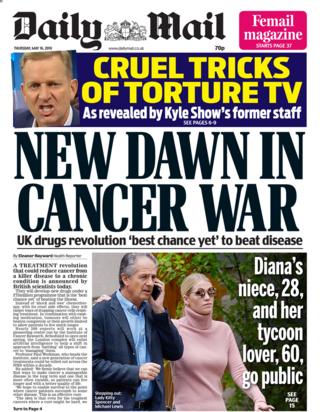 Newspaper headlines: Reality show probe and Kyle 'heartbroken' - BBC News