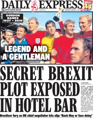 Newspaper headlines: 'Secret Brexit plot' and Banks tributes - BBC News