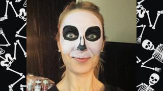 Halloween: How to do a simple face paint skeleton - BBC Newsround