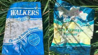 Crisp packets from 1990s found in litter pick in Kettering - BBC News
