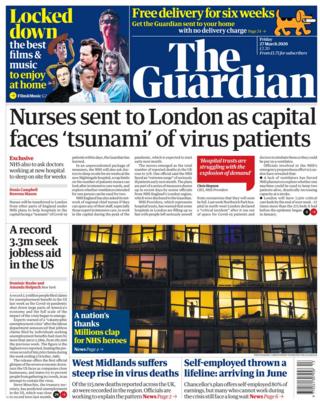 Newspaper headlines: Applause for coronavirus NHS 'heroes' and ...