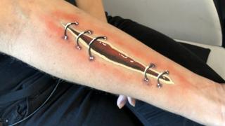 Halloween: How to do a simple face paint wound - BBC Newsround