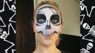 Halloween: How to do a simple face paint skeleton - BBC Newsround