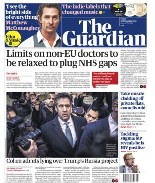 Newspaper headlines: NHS doctors and Tory MPs' festive threat - BBC News