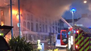 Aberystwyth hotel fire: Fears for guest missing after blaze - BBC News