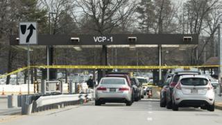 NSA shooting: Several injured as vehicle crashes at gate - BBC News