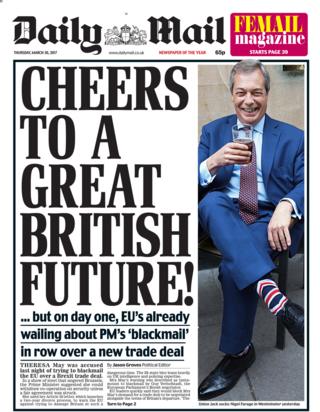 Newspaper headlines: Brexit 'breach' begins with a letter - BBC News