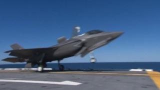 First RAF F-35B stealth fighter jet lands in UK - BBC News