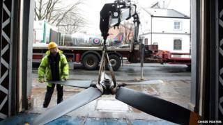 RAF Spitfire closes road in Manchester MOSI Museum move - BBC News