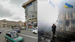 Ukraine crisis: Before and after images - BBC News