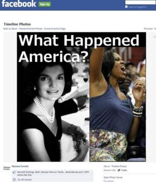 #BBCtrending: Race at issue in first lady comparison - BBC News