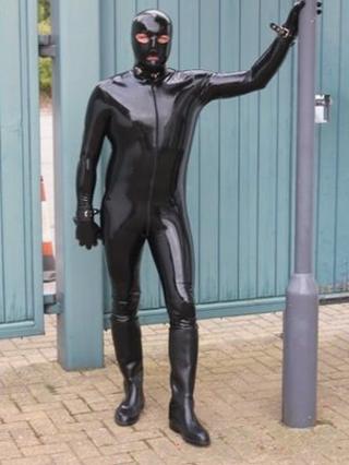 'Gimp Man of Essex' aiming to spark debate while fundraising - BBC News