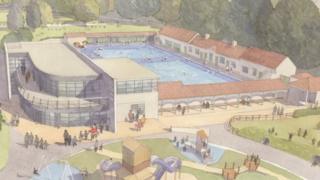 Free swimming as revamped Pontypridd lido opens - BBC News