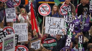 Manchester march: Large protest at Tory conference - BBC News