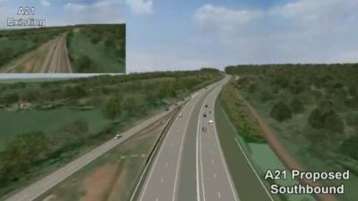 Planning changes: reaction to A21 road scheme for Kent - BBC News