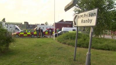 Disturbance at 'crisis' prison HMP Ranby - BBC News