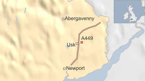 Man, 82, dies and two other men injured in Usk crash - BBC News