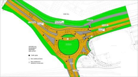 Work starts on A34 'Hamburger' upgrade to Milton Interchange - BBC News