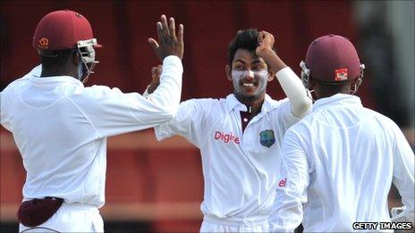 Spinner Devendra Bishoo impresses on his Test debut - BBC Sport