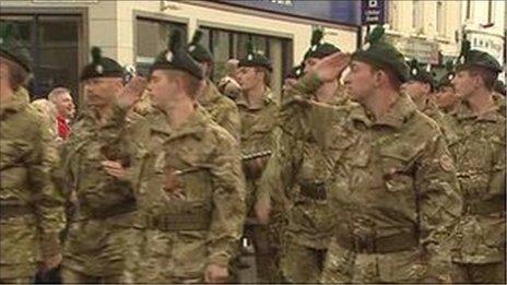 Royal Irish Regiment presented with new Colours by Prince Andrew - BBC News