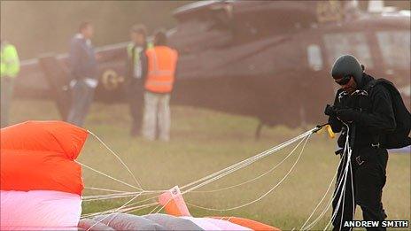 Batman's Dark Knight Rises parachutes into Cairngorms - BBC News