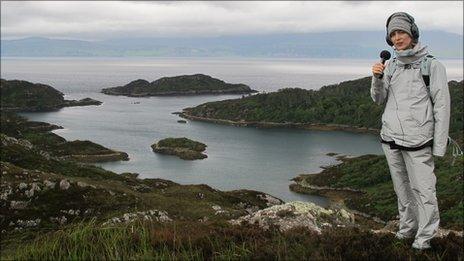 Zoe Walker and Neil Bromwich gather recordings on Skye - BBC News