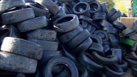 Increase in illegal tyre dumping in Northern Ireland - BBC News