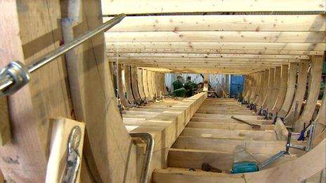 Queen's Diamond Jubilee barge launched in county - BBC News