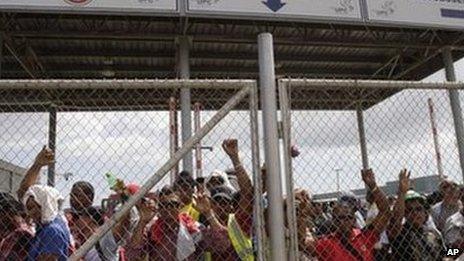 Panama Canal expansion workers strike over pay - BBC News
