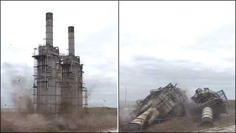 Gas furnaces toppled at St Fergus - BBC News