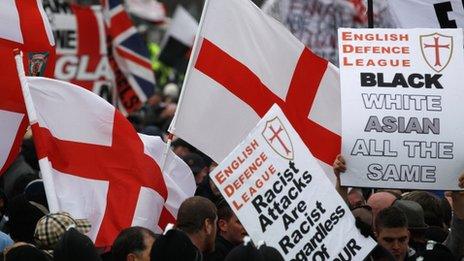 Hundreds in Manchester for EDL demonstration and counter-protest - BBC News