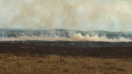 Galloway hillside wild fire 'under control' - BBC News