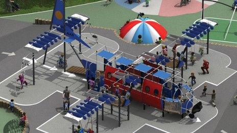 Will Carterton RAF playground help improve community ties? - BBC News