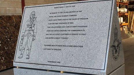 Beachy Head Bomber Command memorial is unveiled - BBC News
