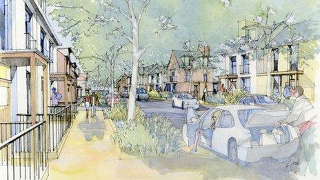 Cardiff housing: Ely Bridge Mill images unveiled - BBC News