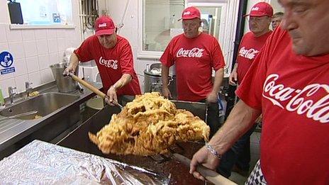 Cod and chips world record battered in Doncaster - BBC News