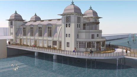 Penarth pier pavilion £4m restoration work begins - BBC News