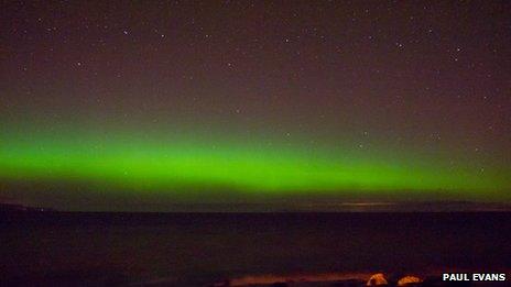 Aurora visible over Northern Irish skies - BBC News