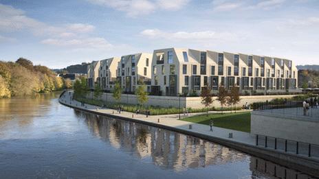 New £400m Bath Riverside scheme plans on show to public - BBC News