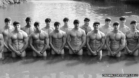 40 Commando Royal Marines get kit off for calendar - BBC News