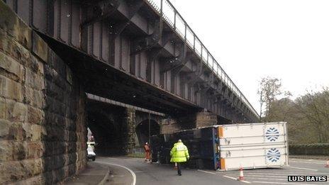 Low bridge in Ambergate hit five times in six months - BBC News