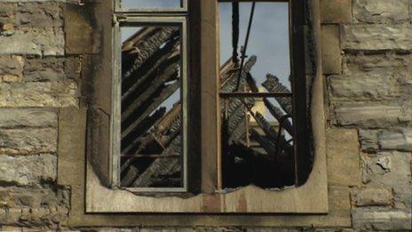 Somerset fire damages derelict Butleigh Hospital site - BBC News