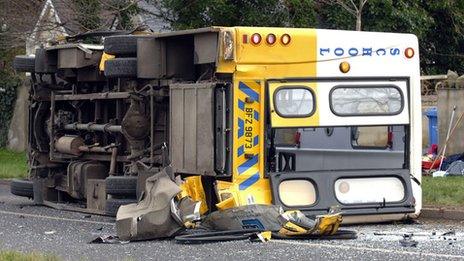 Special school bus overturns in Downpatrick - BBC News