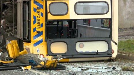 Special school bus overturns in Downpatrick - BBC News