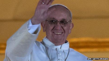 Pope Francis sends first tweet as Catholic leader - BBC News