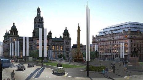 George Square to receive more modest revamp, councillors agree - BBC News
