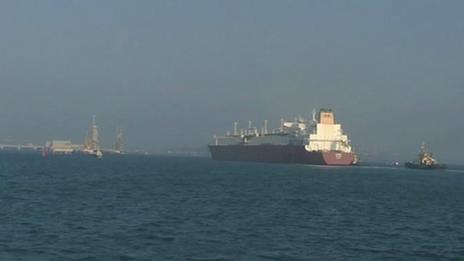 Gas tanker Zarga docks at Milford Haven to top up supply - BBC News